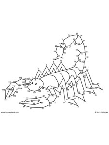 Scorpion Dot-to-Dot - Medium - Tim's Printables