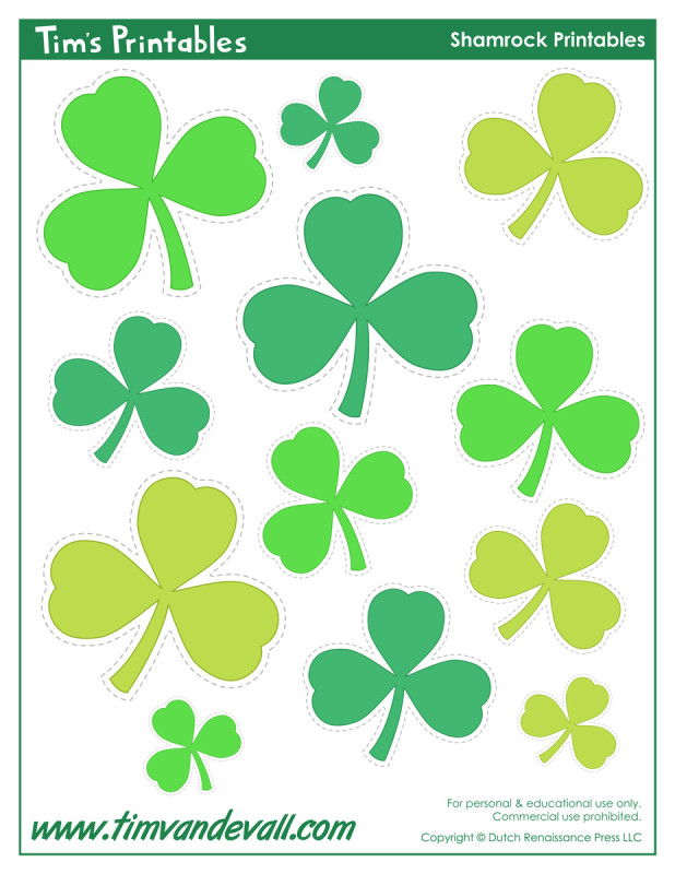 Shamrock Printables - Tim's Printables