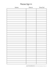 Event Sign In Sheet Template PDF - Tim's Printables