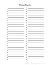 Blank Sign In Sheet Templates