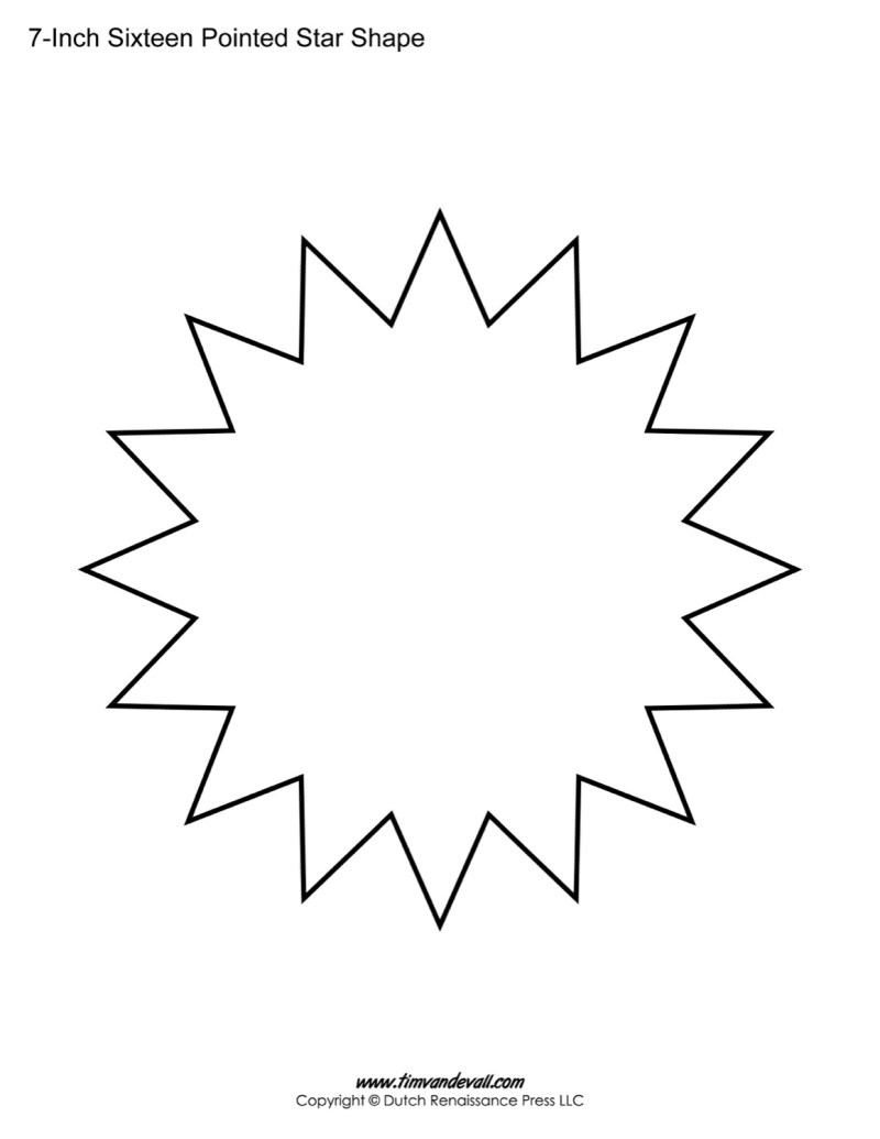 Sixteen Pointed Star - Tim's Printables
