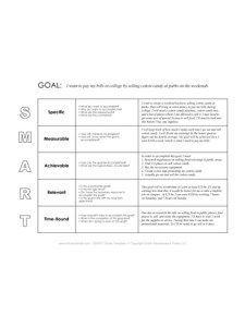 SMART Goals Template and Example PDF - Tim's Printables