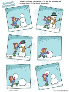 Snowman Sequencing Worksheet - Tim's Printables