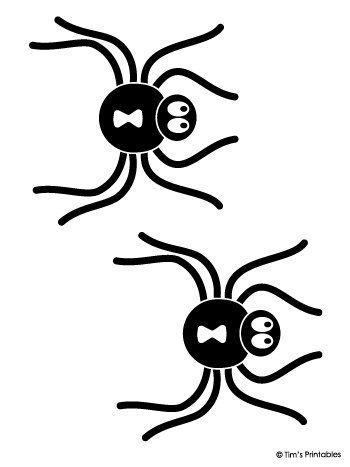 Black and White Spider Templates - Tim's Printables