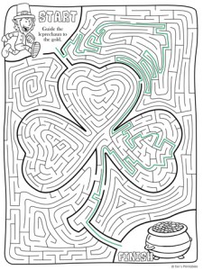 Shamrock Maze - Tim's Printables