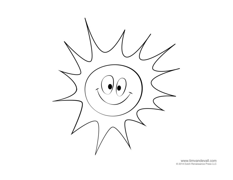 Sun Coloring Page - Tim's Printables