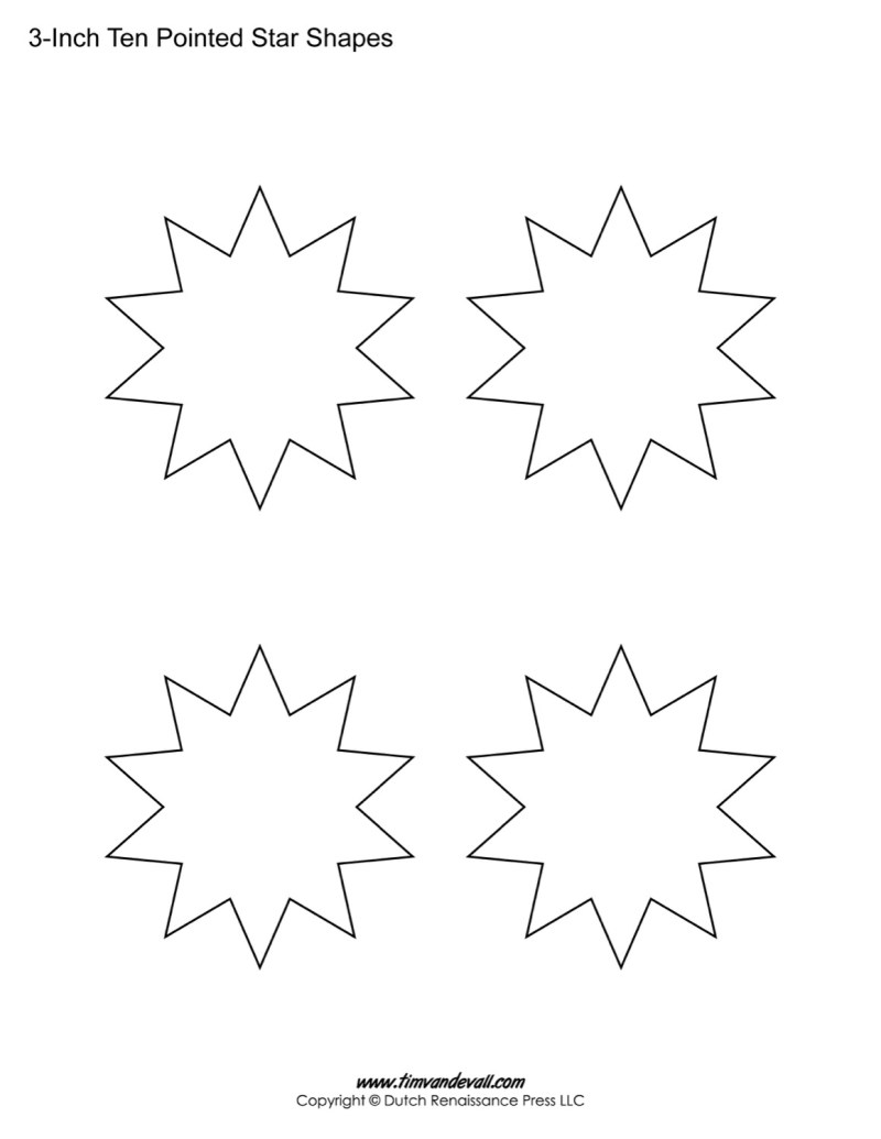 Ten Pointed Star - Tim's Printables