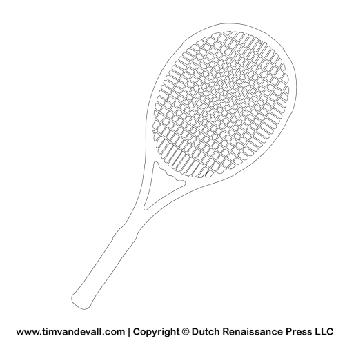 tennis-racket-outline - Tim's Printables