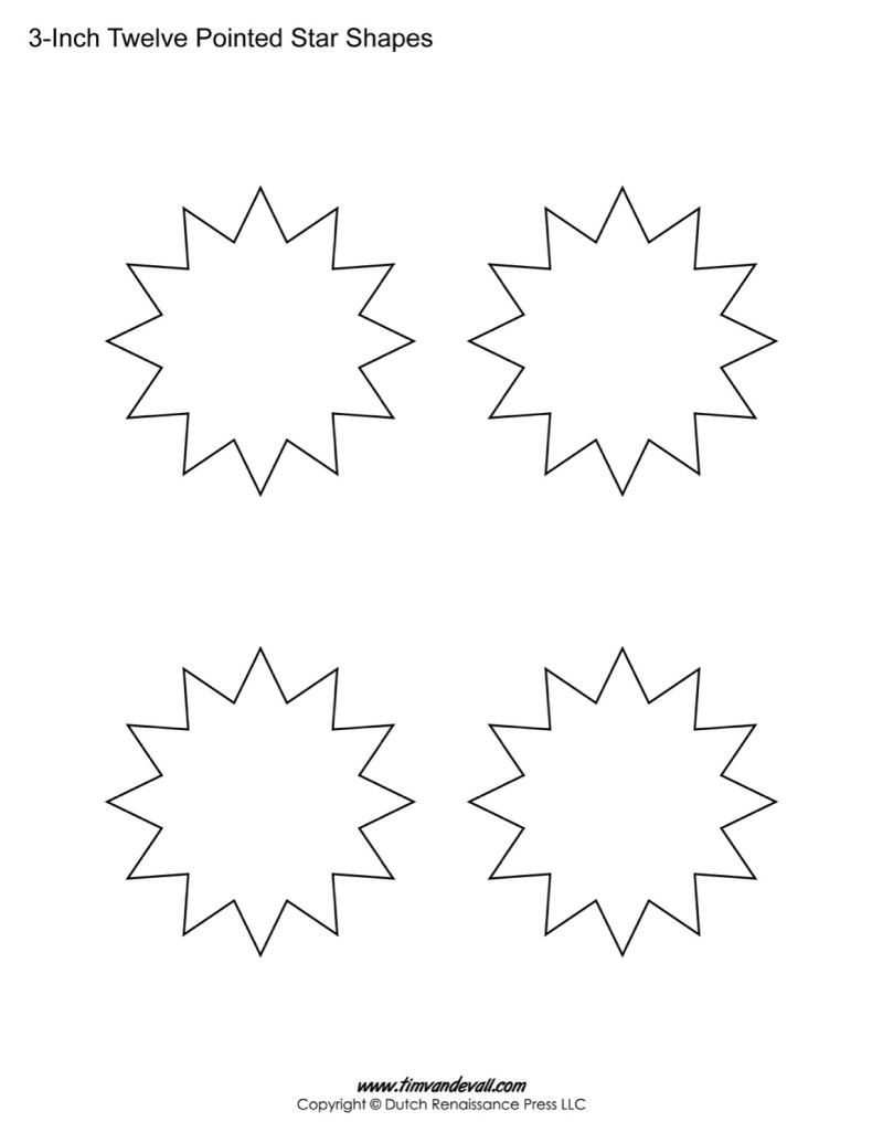 Twelve Pointed Star - Tim's Printables