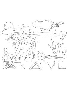 Witch Dot-to-Dot - Easy - Tim's Printables