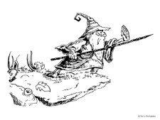 Wizard Coloring Page - Tim's Printables