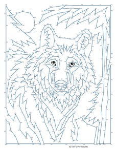 Wolf Dot-to-Dot - Tim's Printables