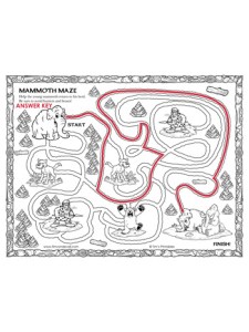 Woolly Mammoth Maze - Tim's Printables